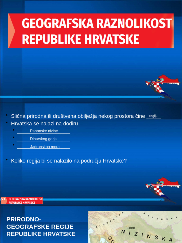 5.3 Geografska Raznolikost Republike Hrvatske | PDF