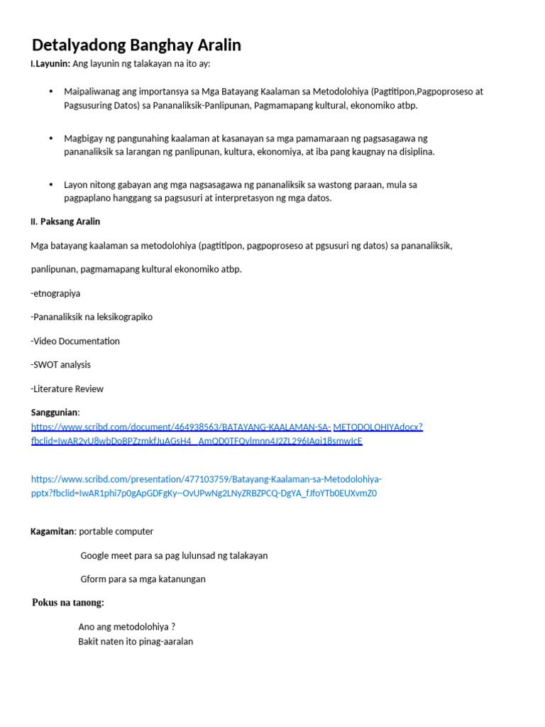 Detalyadong Banghay Aralin | PDF