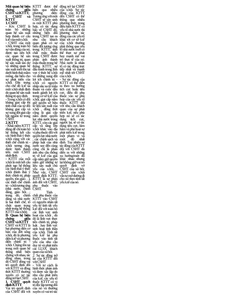 biện chứng csht và kttt 1 | PDF