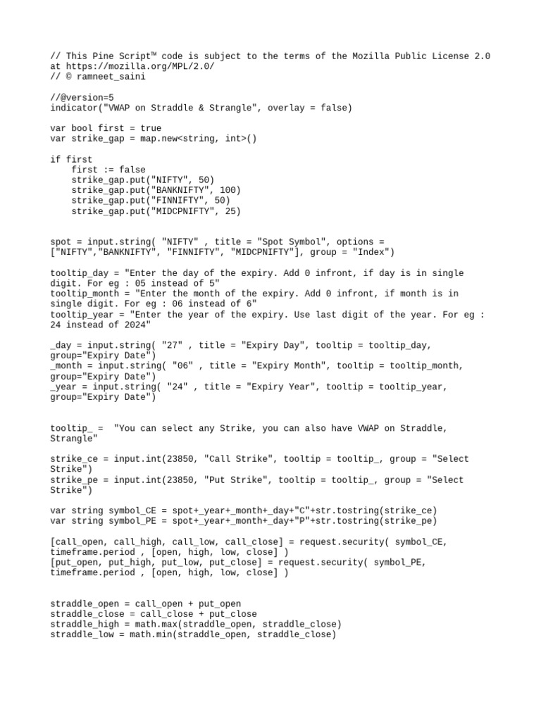 VWAP Strategy for Straddle Options | PDF | Computer Programming ...