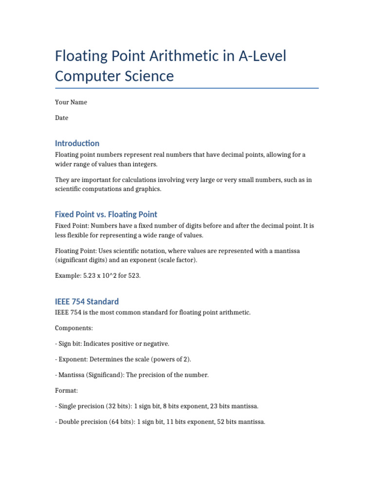 Floating Point Arithmetic Presentation | PDF | Significant Figures | Rounding