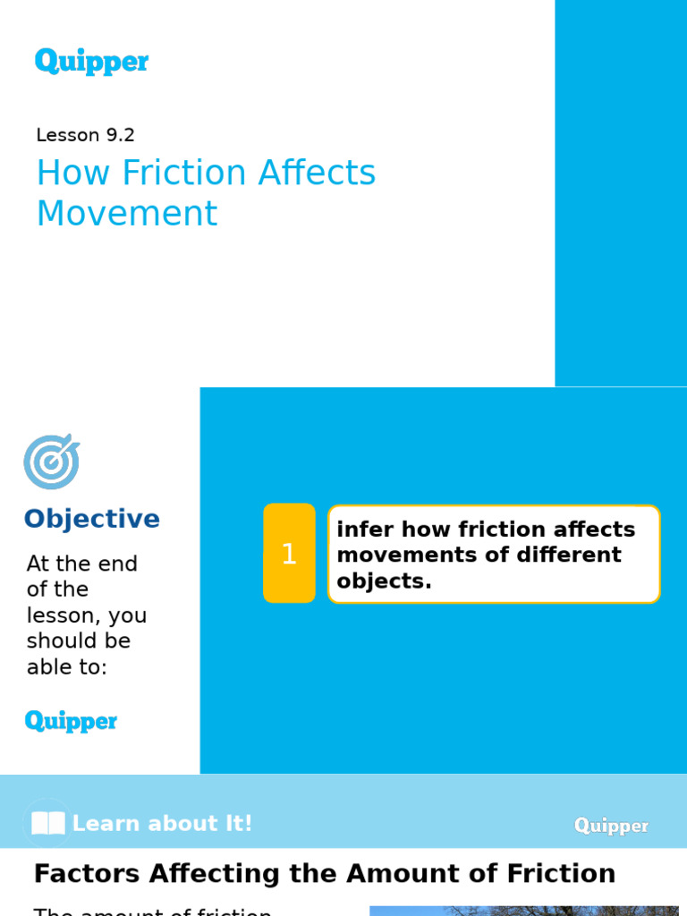 Science 6 9.2 How Friction Affects Movement | PDF | Friction | Tire