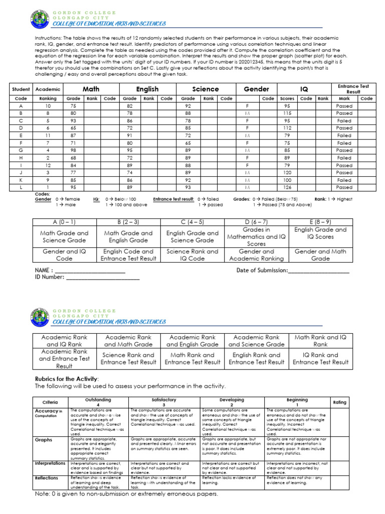 Problem Set Statistics Correlations | PDF | Statistics | Regression Analysis