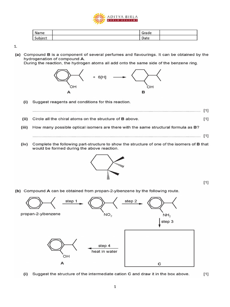 Organic Chemistry-WS-1 With MS | PDF