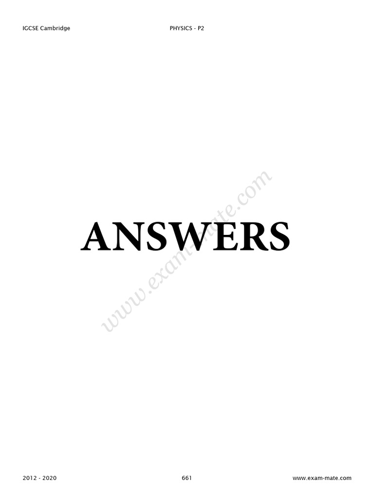 Physics p2 Ans | PDF | Physics | Physical Sciences