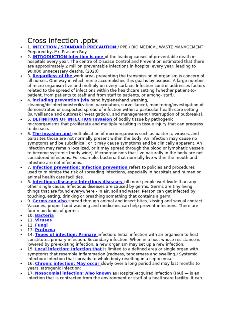 Cross Infection | PDF | Infection | Hepatitis