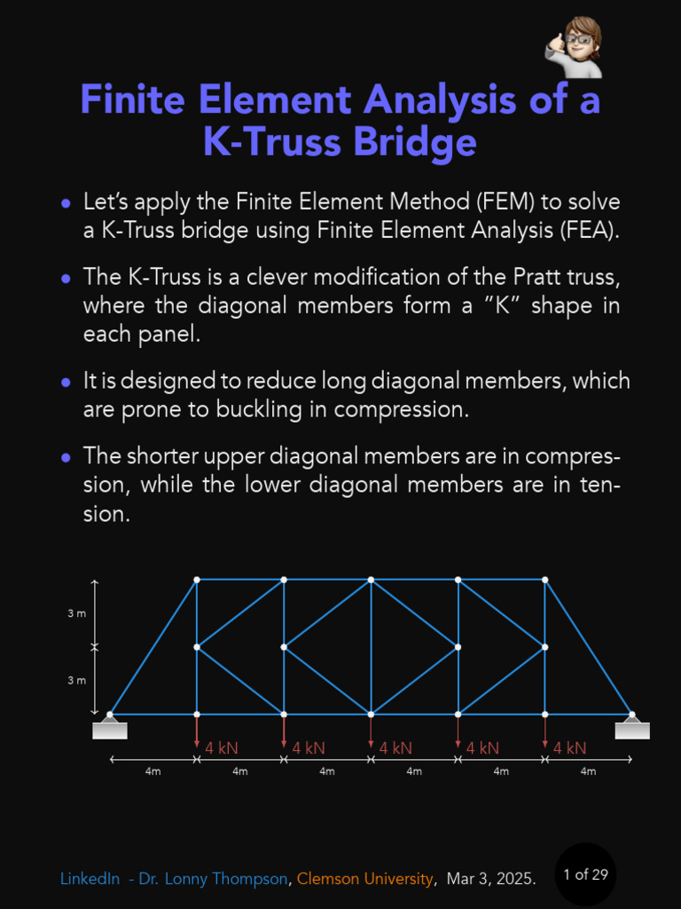 FEA of A K-Truss Bridge Structure | PDF | Mathematical Objects ...