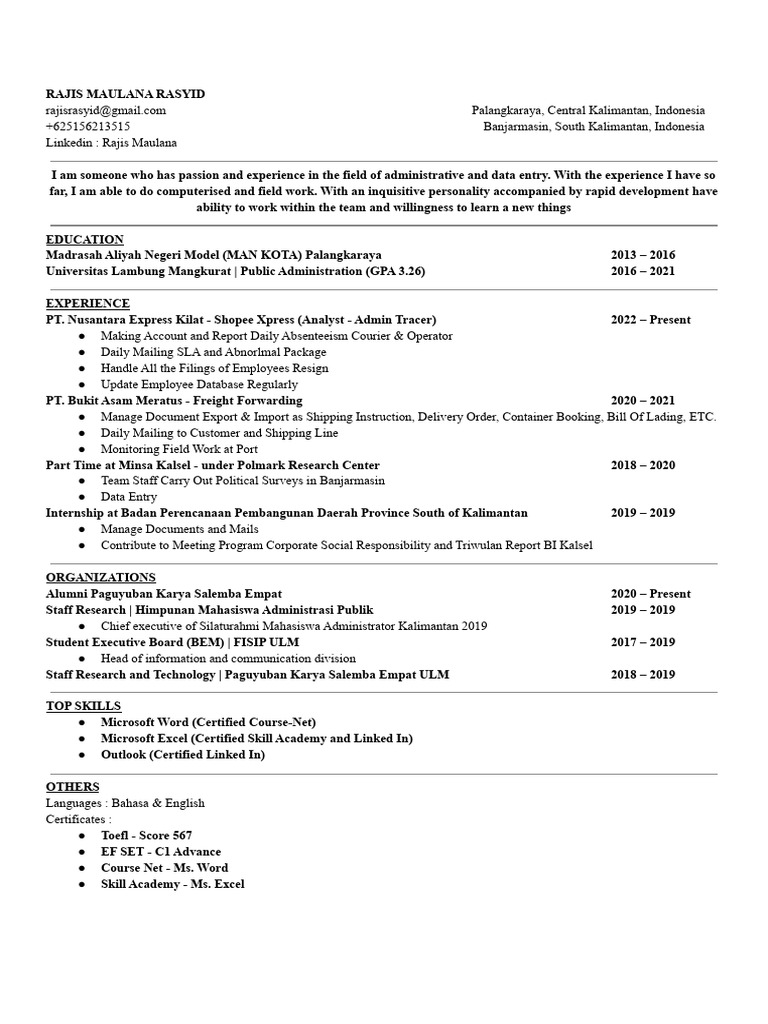 CV Rajis Maulana, ga niat | PDF | Computing | Microsoft