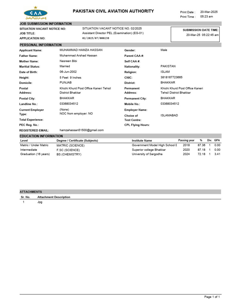 Job Application 02-2025-07-000238 200325052317 | PDF