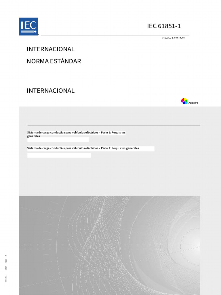 IEC 61851-1 2017 | PDF | Comisión Electrotécnica Internacional | Ingenieria Eléctrica