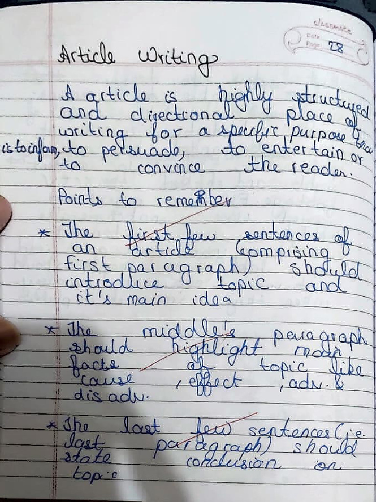 English - Article Writing | PDF