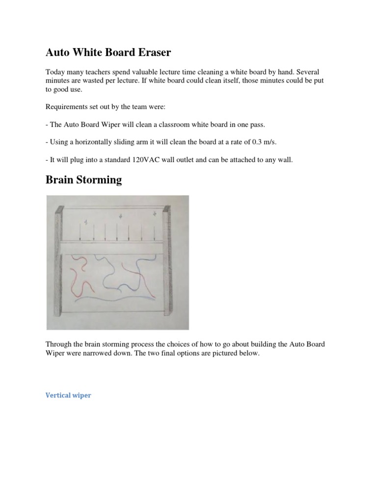 Auto White Board Eraser | PDF