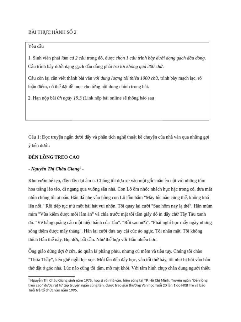 Thuc Hanh 2 - Tac Pham Va The Loai - k73 | PDF