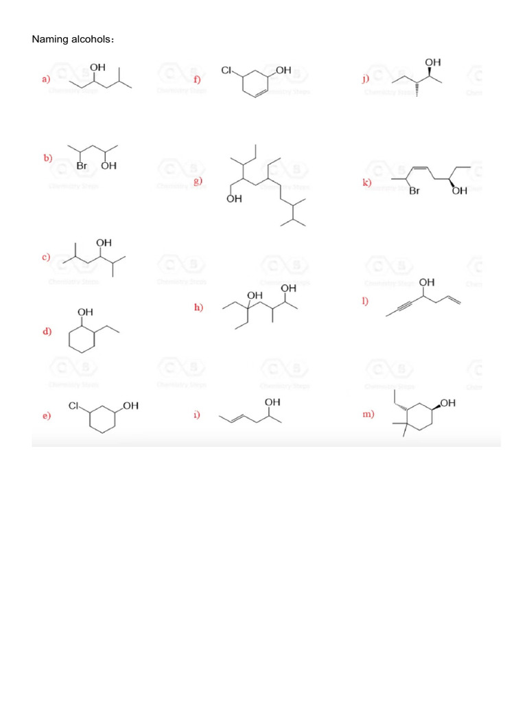 Naming Alcohols With ANS | PDF