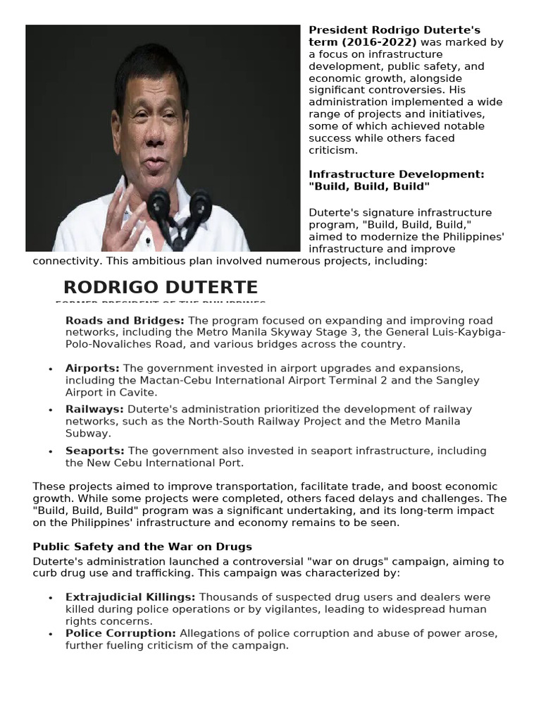 President Rodrigo Duterte | PDF | Rodrigo Duterte | Philippines