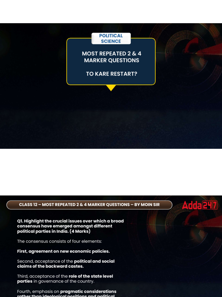 Class 12 Political Science Key Questions | PDF | Soviet Union | World ...