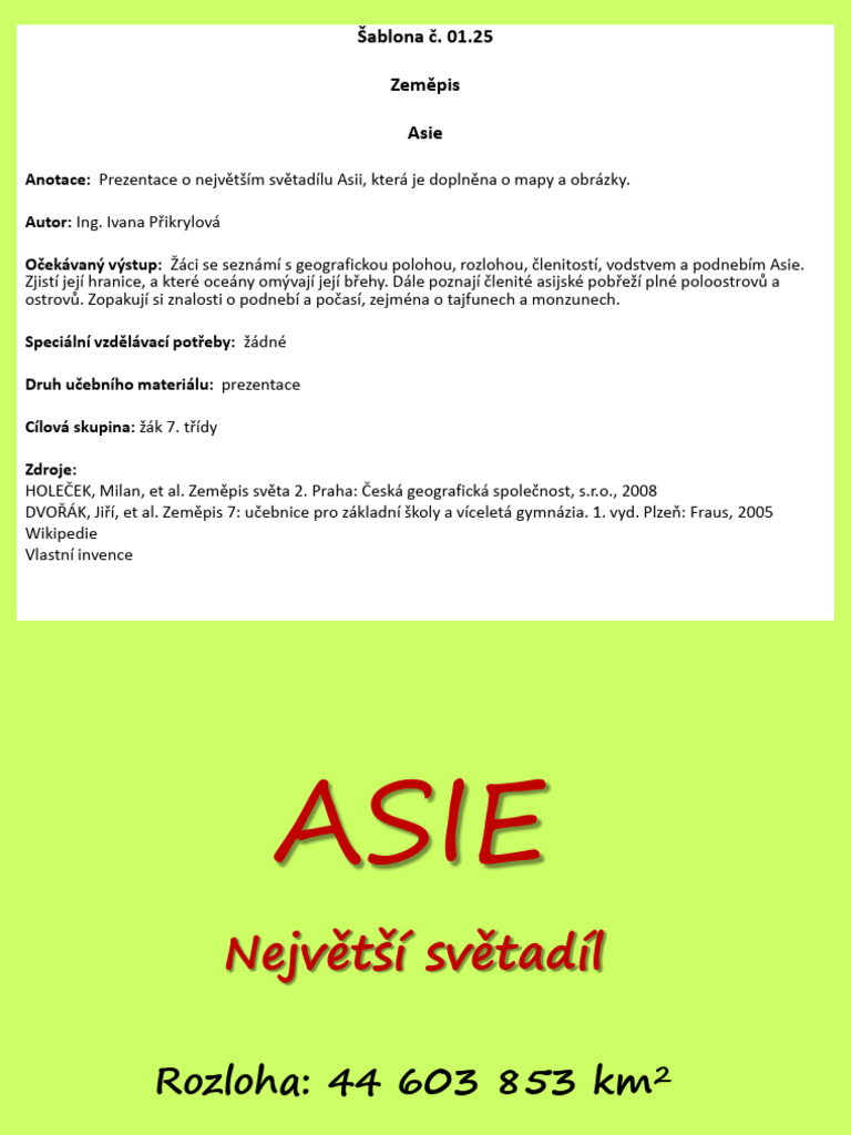 Asie Obecny Zemepis | PDF