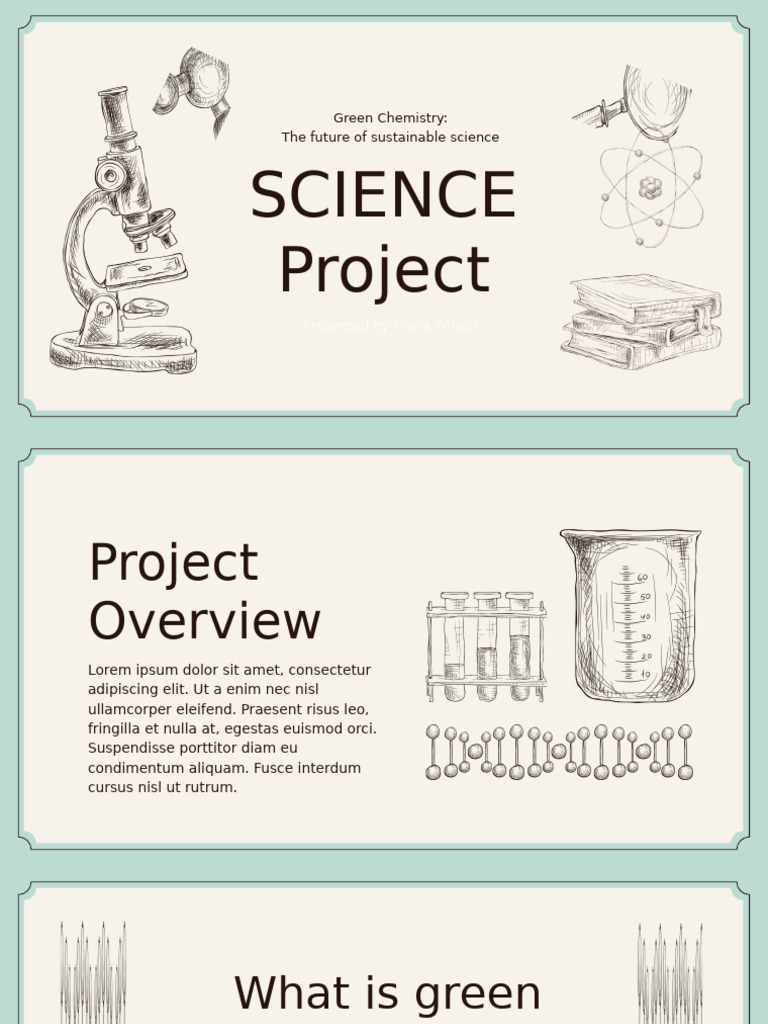 Cream and Green Illustrative Science Project Presentation | PDF