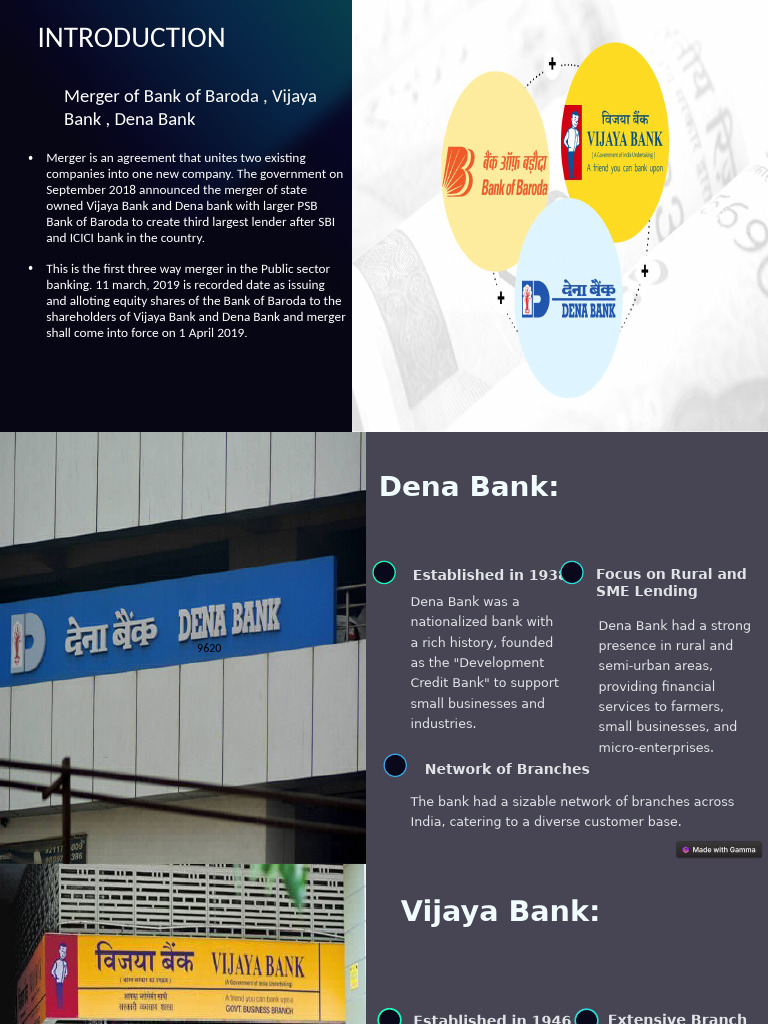 Dena and Vijaya Bank Merger Overview | PDF | Banks | Mergers And ...
