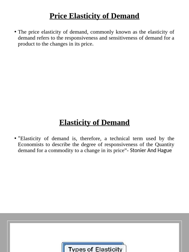 Price Elasticity of Demand | PDF