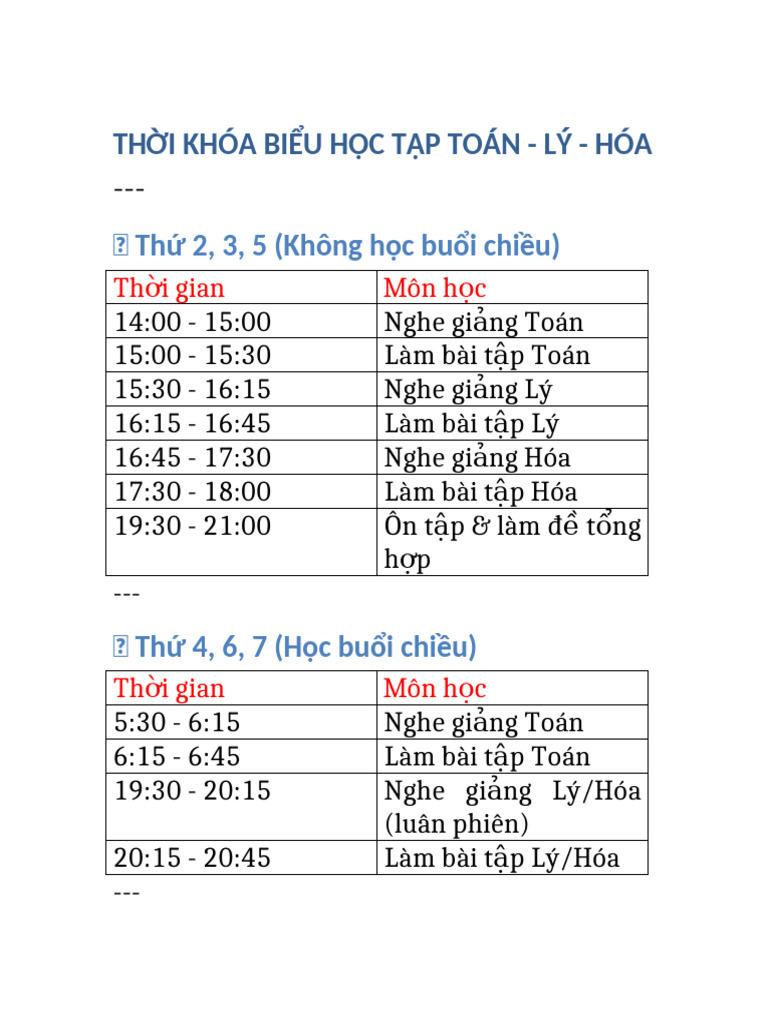 Thoi Khoa Bieu | PDF