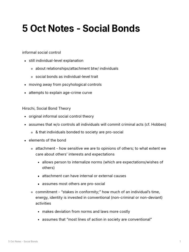 Understanding Social Bonds and Crime | PDF | Psychological Concepts ...