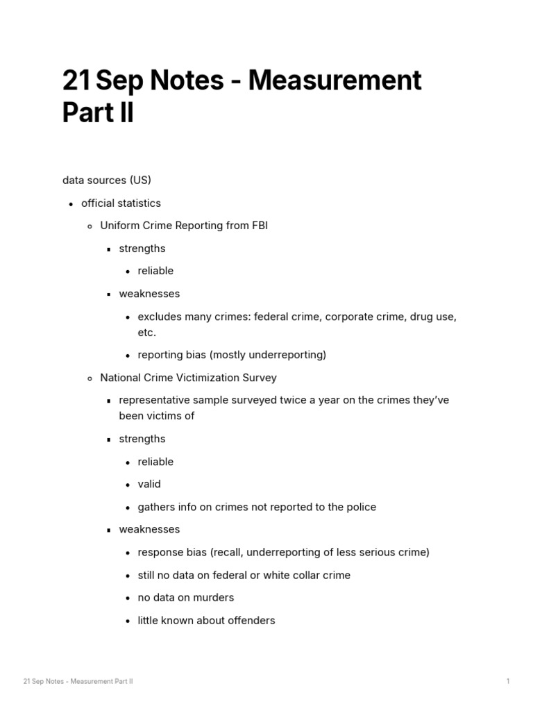 Crime Measurement Methods Overview | PDF | Survey Methodology ...