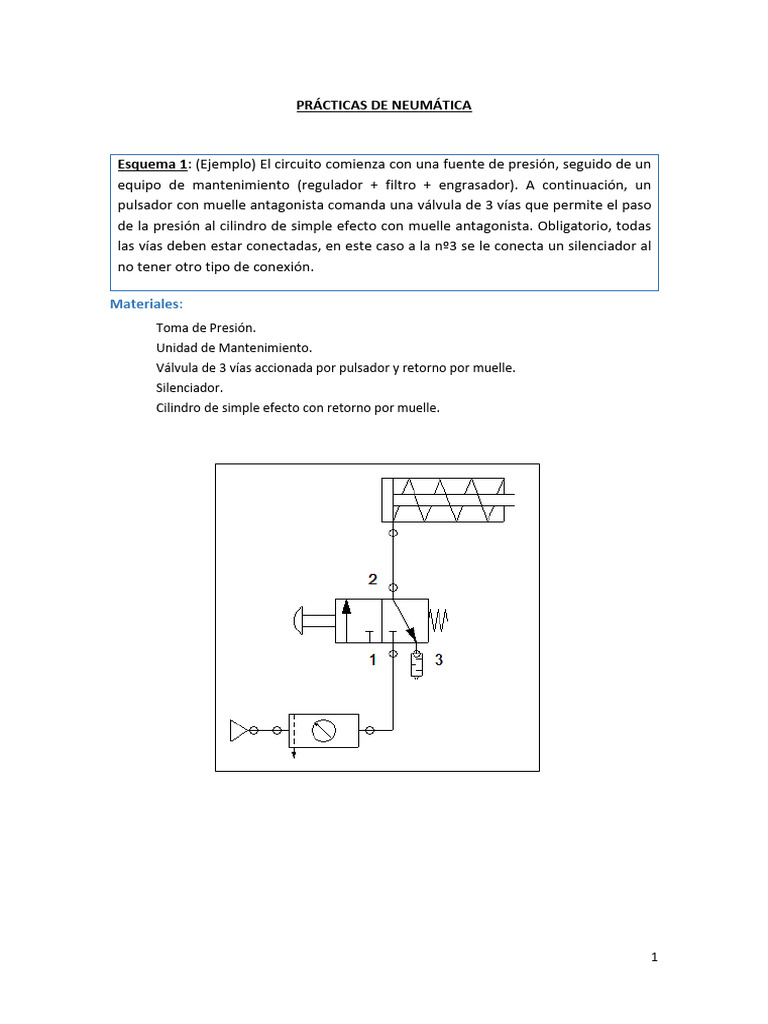 Prácticas de Neumática | PDF | Válvula | Ingeniería mecánica