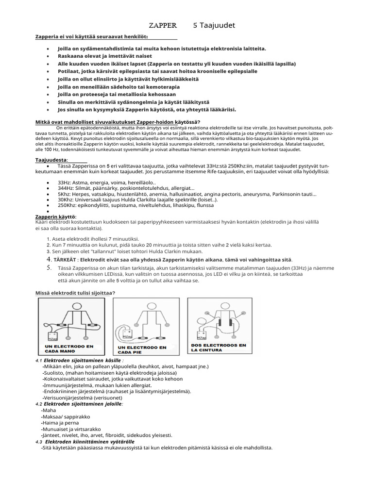 Zapper - Käyttöohjeet Suomeksi | PDF