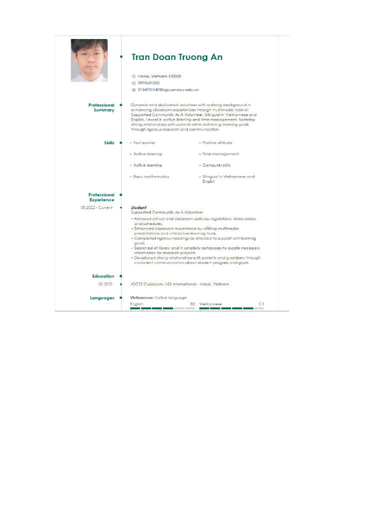 Tran Doan Truong An- 8IG1E1 | PDF