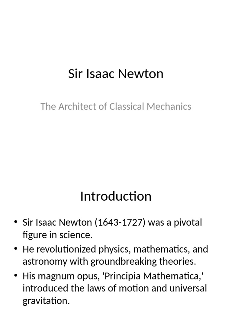 Isaac Newton Presentation | PDF