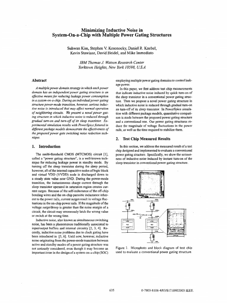 Minimizing Inductive Noise in System-On-A-Chip With Multiple Power ...