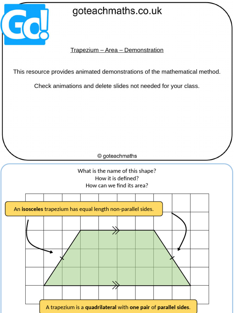 Trapezium Area Demonstration | PDF | Rectangle | Area