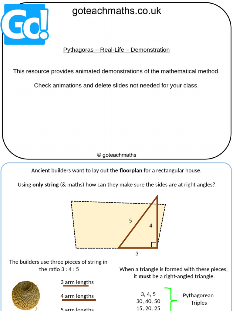 Pythagoras Real Life Demonstration | PDF