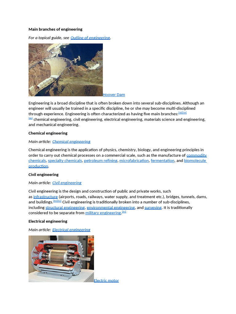 Main Branches of Engineering | PDF | Engineering | Materials Science