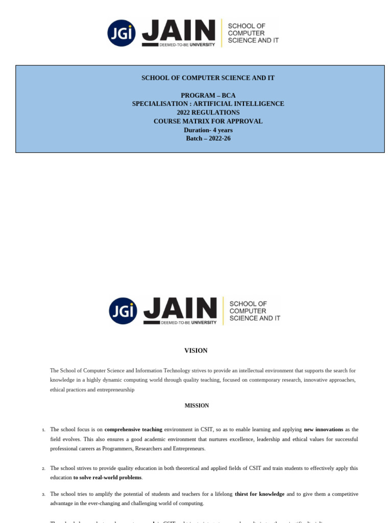 BCA AI Syllabus Overview 2022-26 | PDF | Computer Network | Network Switch