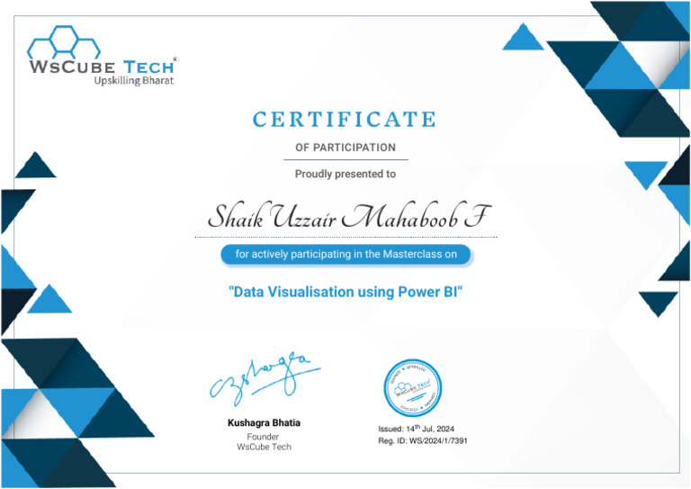 Power BI Data Visualization Certificate | PDF