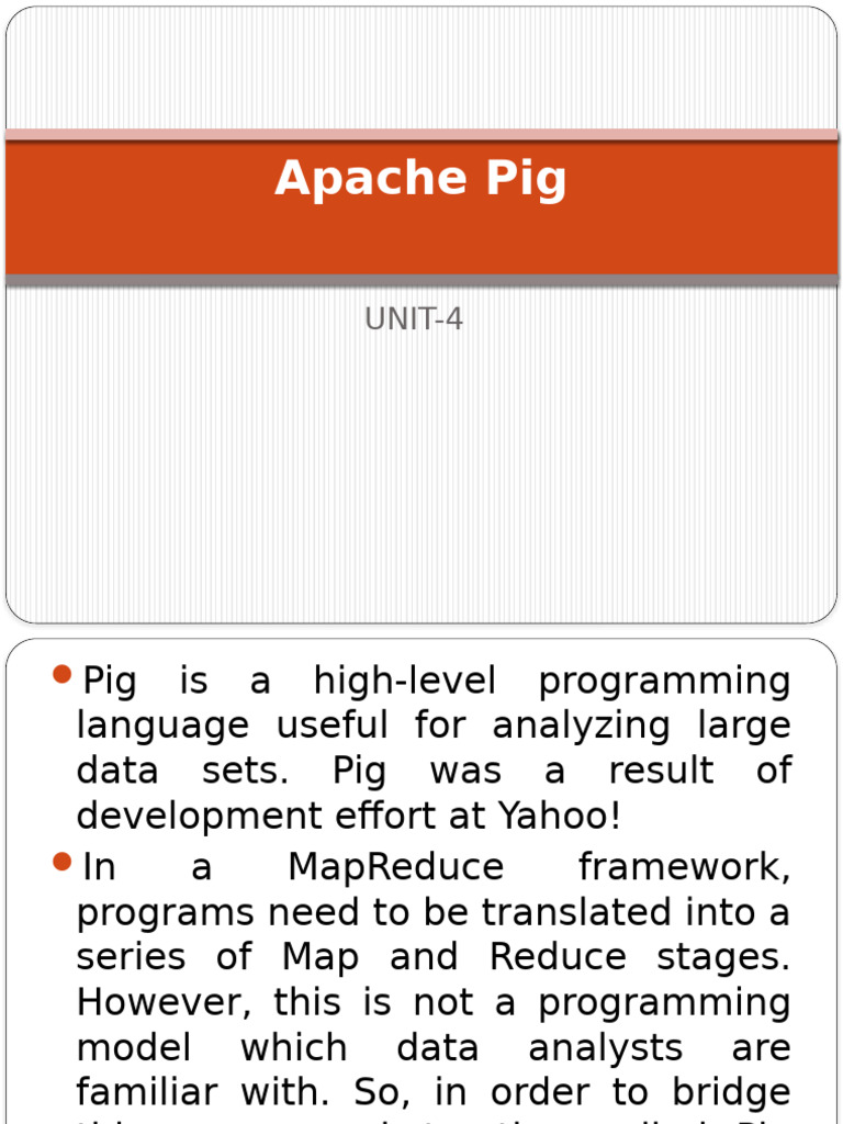 Understanding Apache Pig Architecture | PDF | Apache Hadoop | Map Reduce