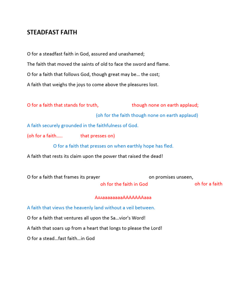 Steadfast Faith | PDF