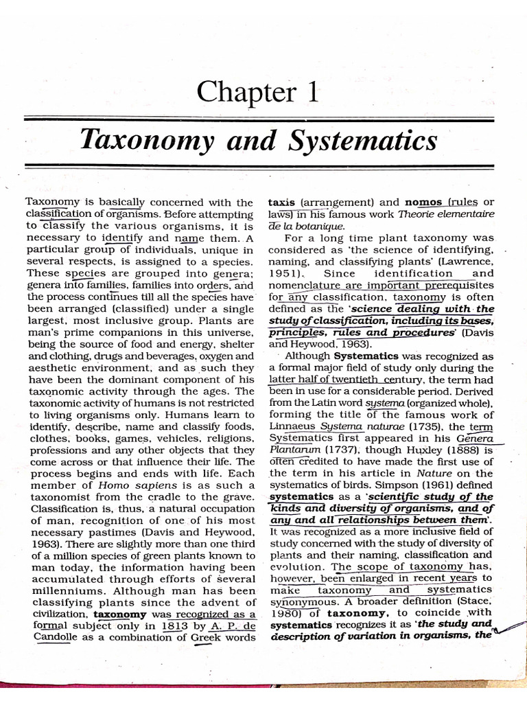 Introduction To Taxonomy | PDF