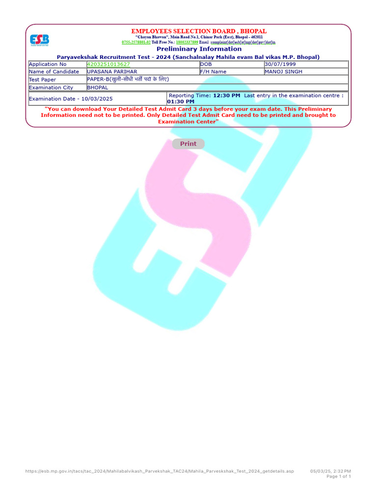 Employees Selection Board | PDF