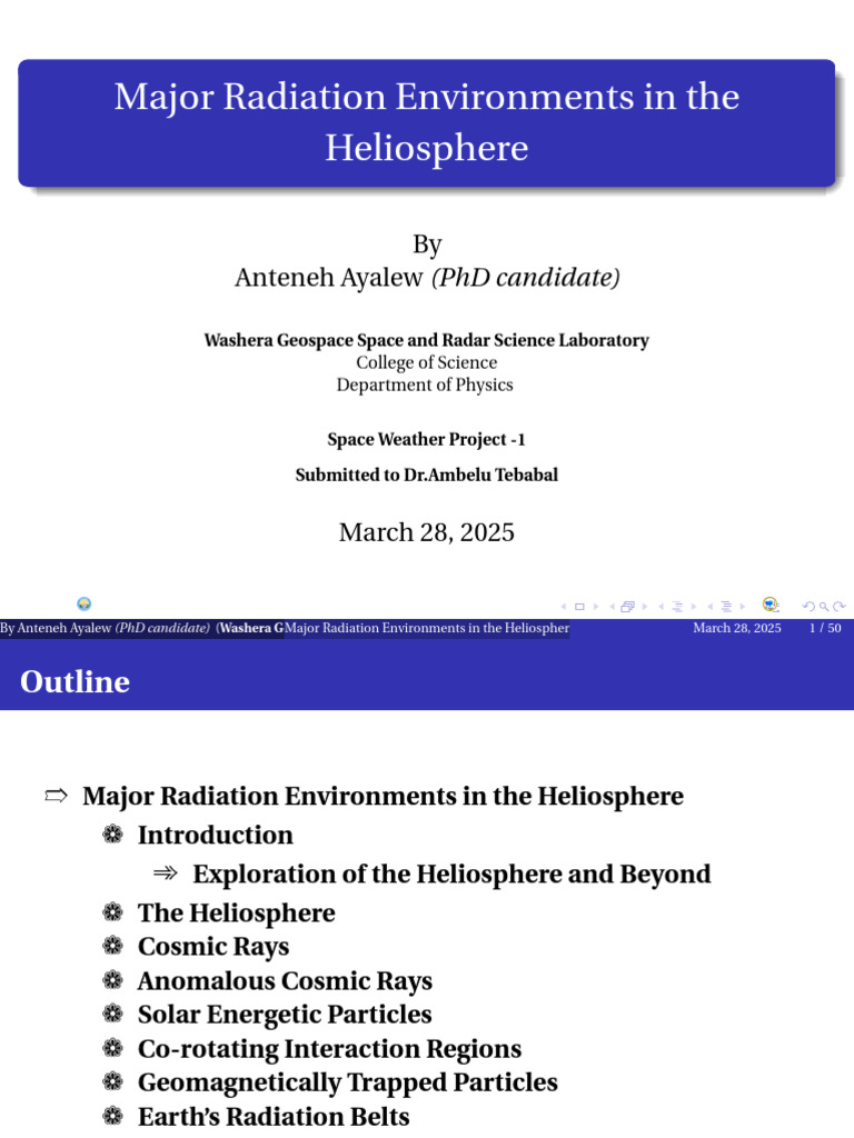 Space Weather PPT (Anteneh A.) | PDF | Outer Space | Cosmic Ray