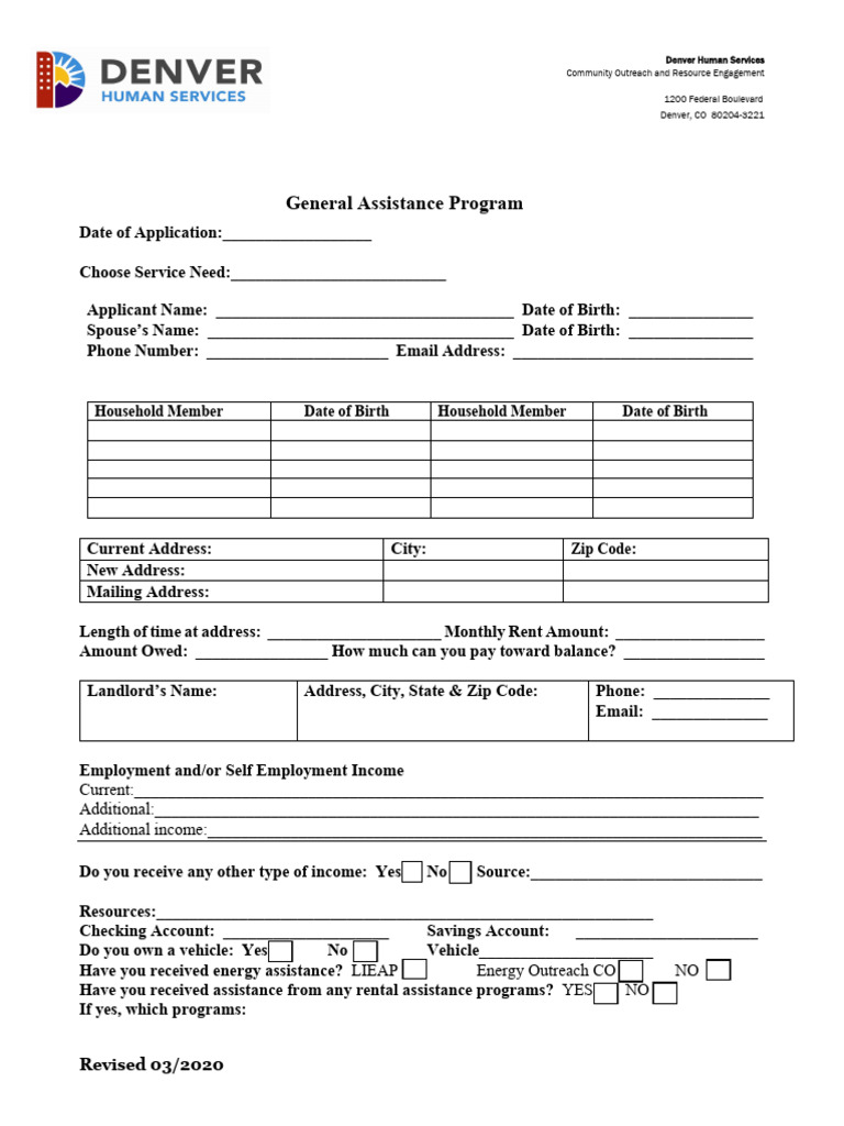 Dhs Emergency Assistance Fillable Application | PDF | Employment