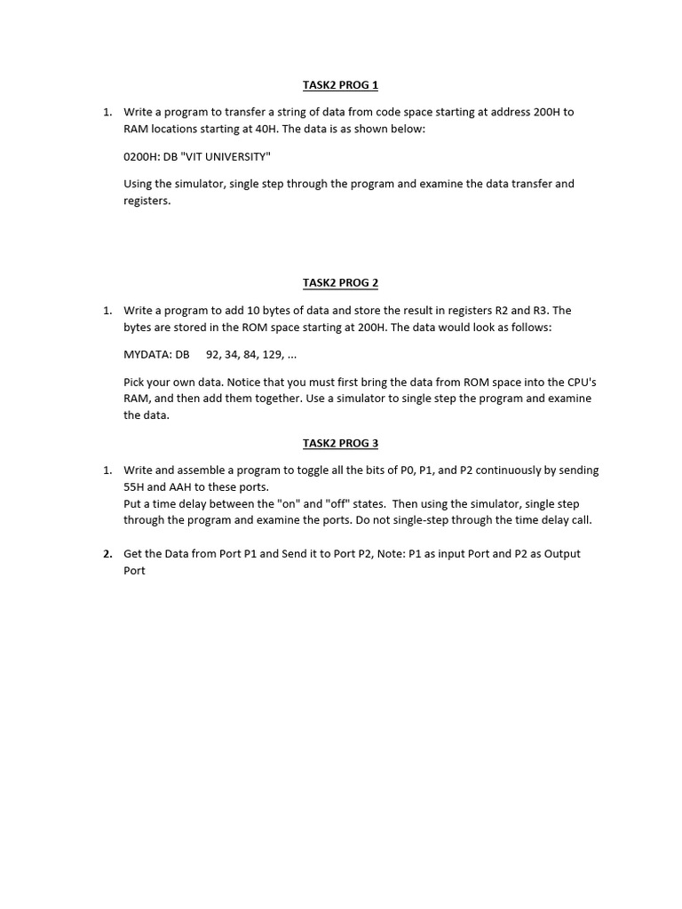 Microprocessors and Microcontrollers Lab QP 2 | PDF