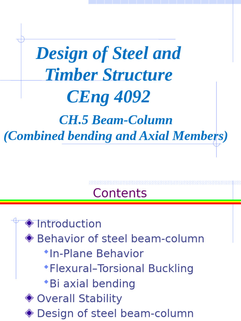 Beam-Column Design in Steel Structures | PDF | Bending | Buckling