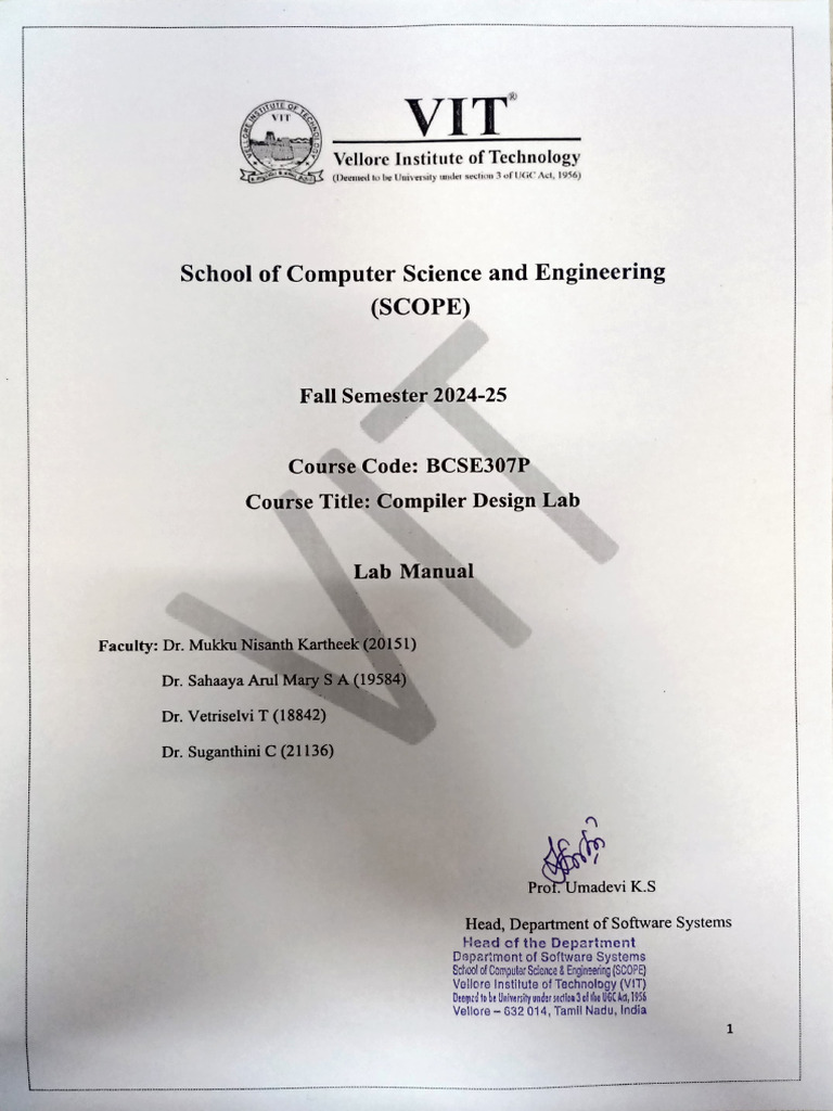 Compiler Design Lab Manual Pdf Parsing Computer Programming
