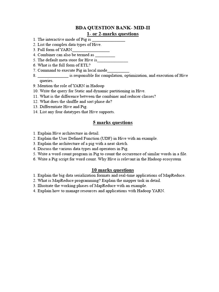 Bda Question Bank | PDF