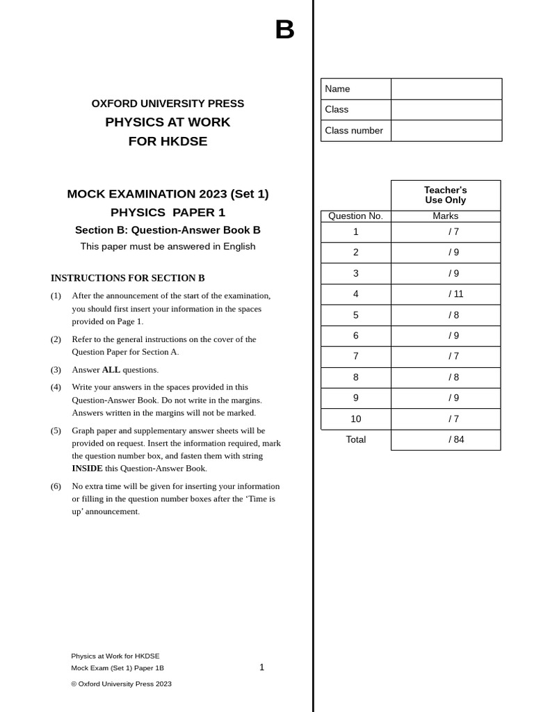 Phy mock 1-p1B | PDF | Gases | Force