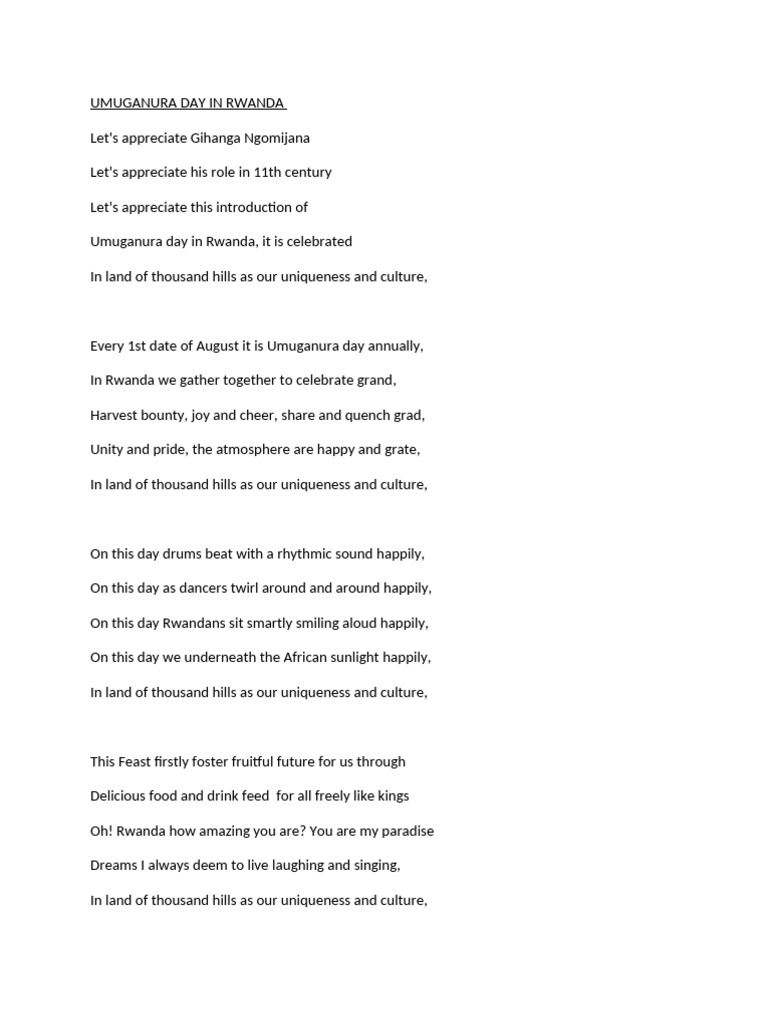 Umuganura Day in Rwanda | PDF