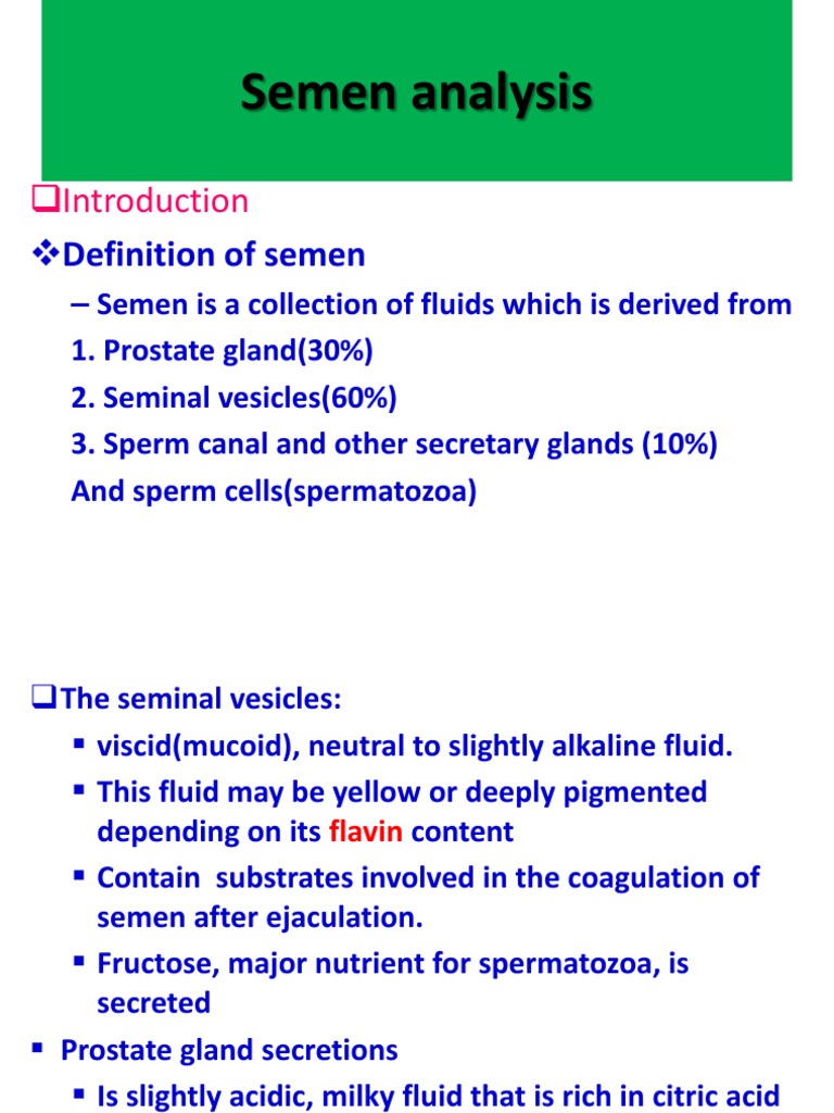 Semen Analysis (Seminal Cytology, Sperm Count | Semen | Nature